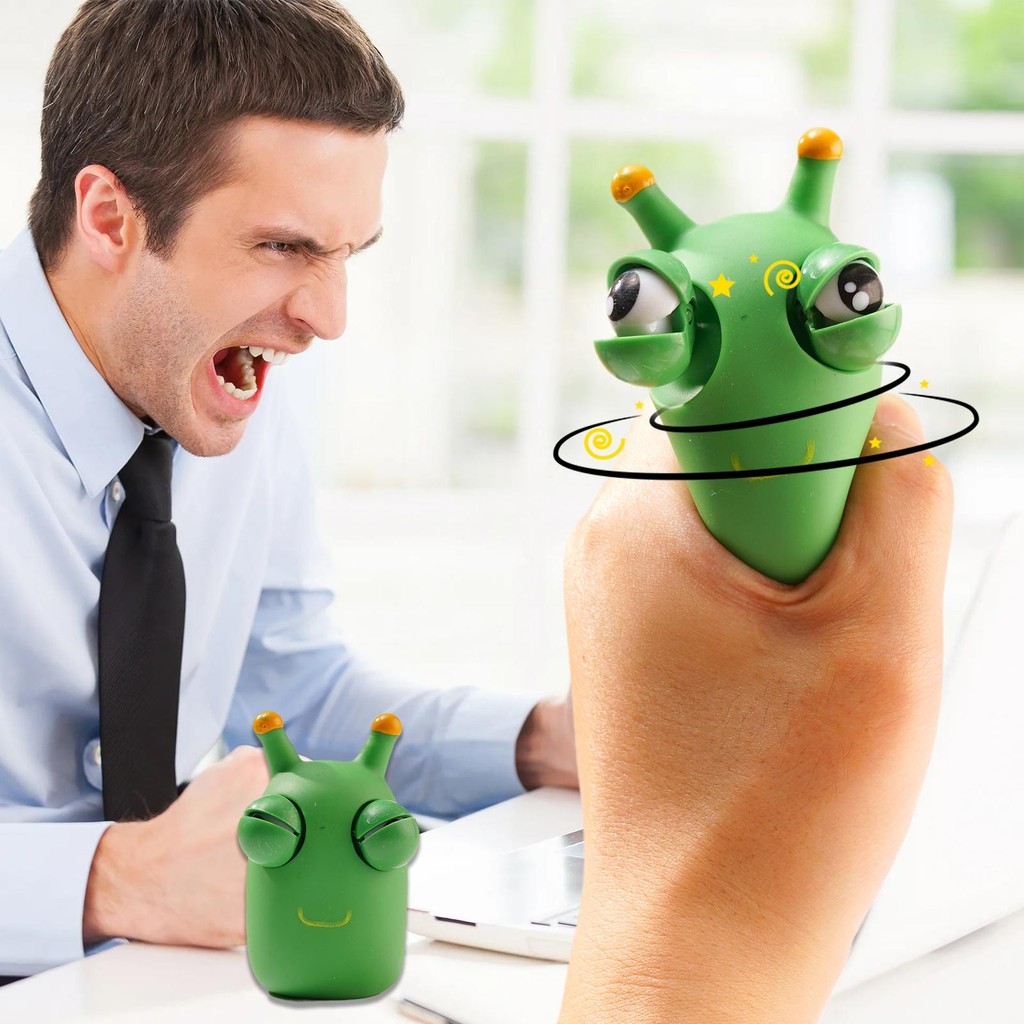 New Squishy Toy Green Eye Popping Worm Squeeze Toy Gifts Kids Favors ...