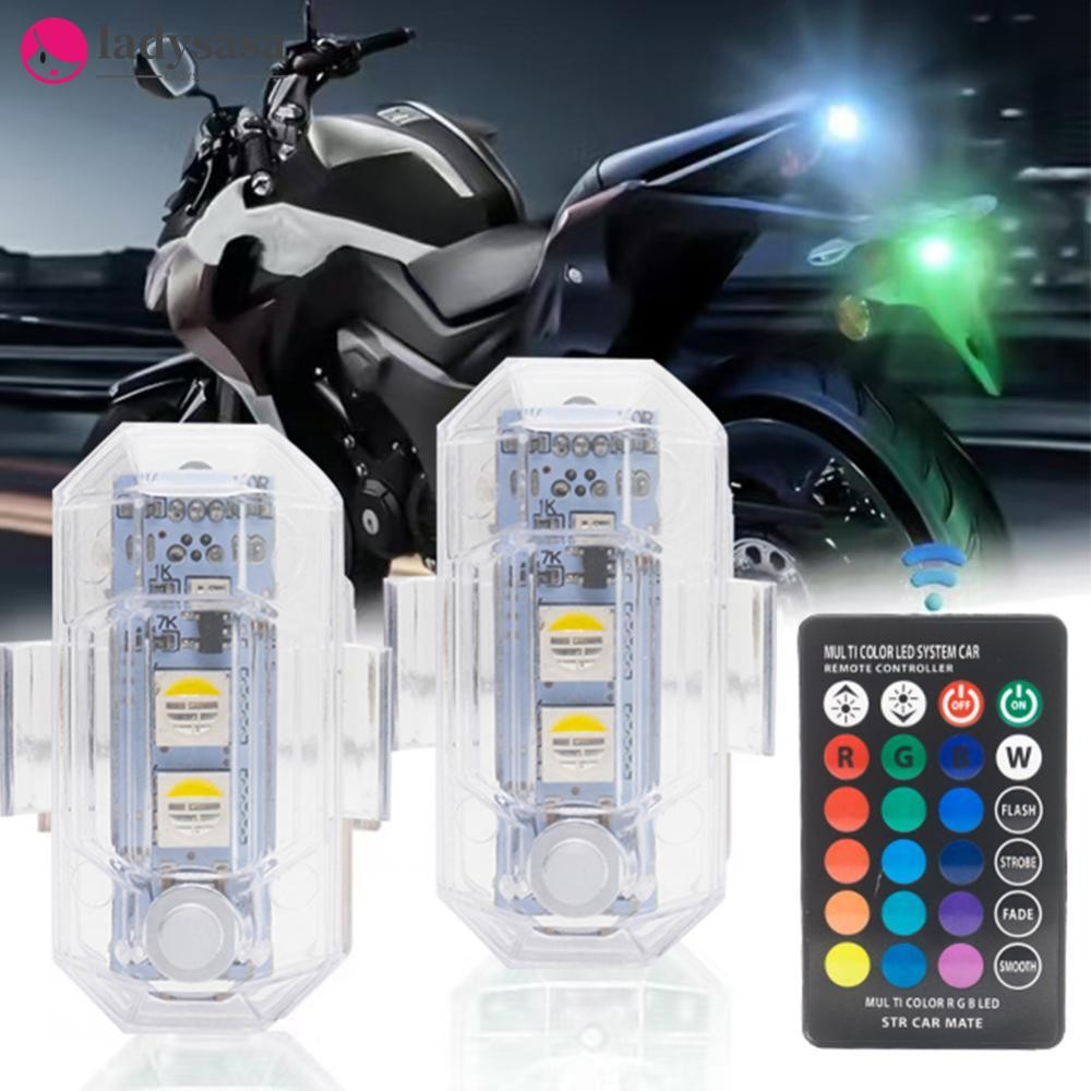 Ladysasa Motorcycle LED Warning Mini Signal Light Wireless Flash Turn ...