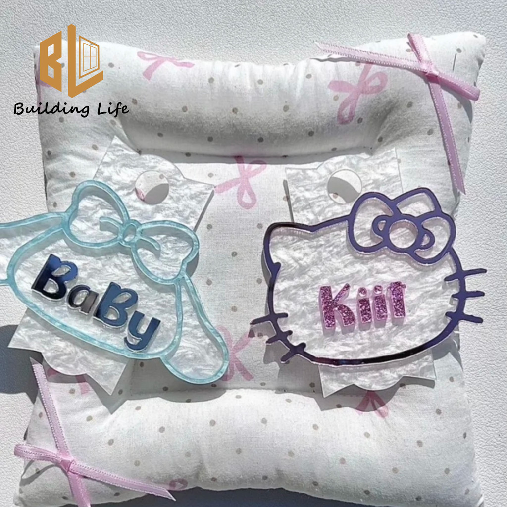 Customized Nameplate Lid Topper Hello Kitty Cinnamoroll DIY Name Plate ...