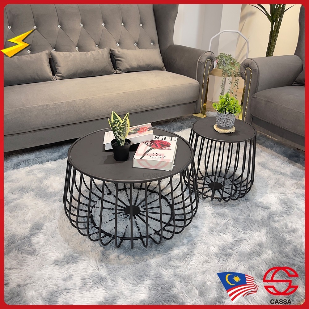 Cassa RDLINE Living Room Decorative Coffee Table with Metal Top/Wood ...