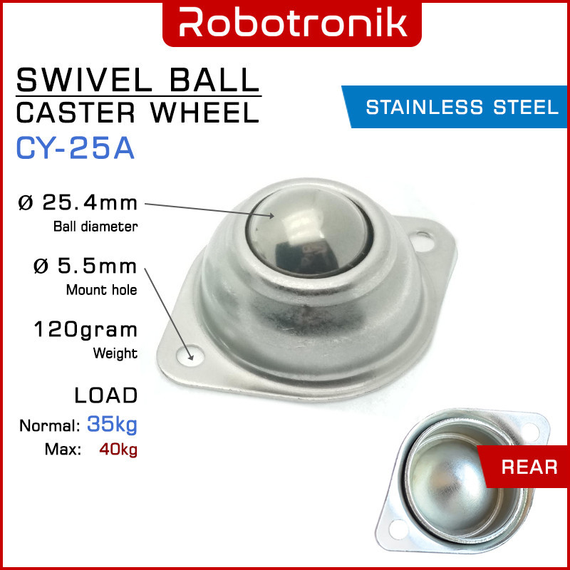 Universal Wheel (Castor / Caster) W420 / N20 Steel Ball Bull's-eye Bull eye Conveyor Roller ...