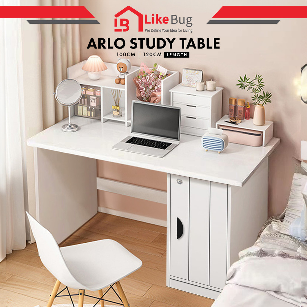 ⚡️LIKE BUG⚡️Snow Series Arlo Luxury Writing Table Office desk Study Desk with 1 DRAWER / study ...