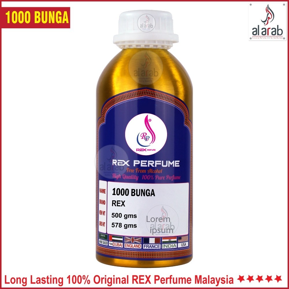 1000 Bunga Rex Perfume Malaysia Original Pati Minyak Wangi No Alcohol ...