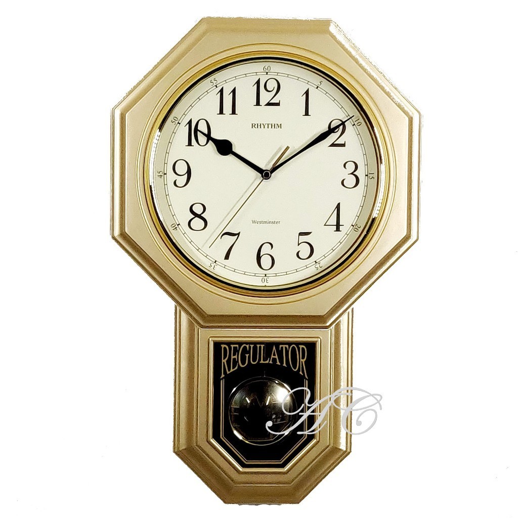 100% ORIGINAL RHYTHM Westminster Chime Pendulum Analogue Wall Clock ...