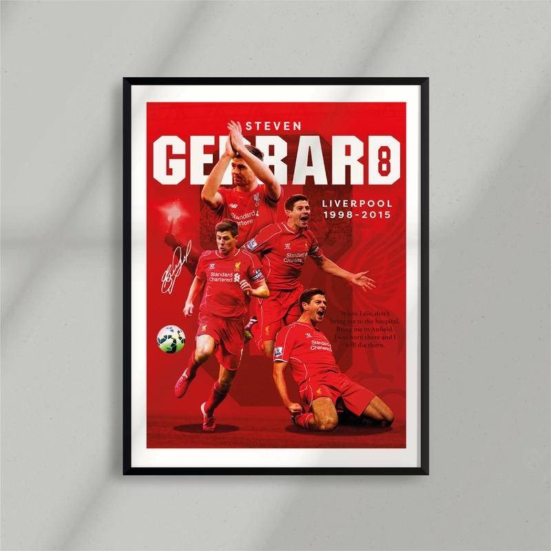 Steven Gerrard Poster Liverpool Poster Minimalist canvas Print Office ...