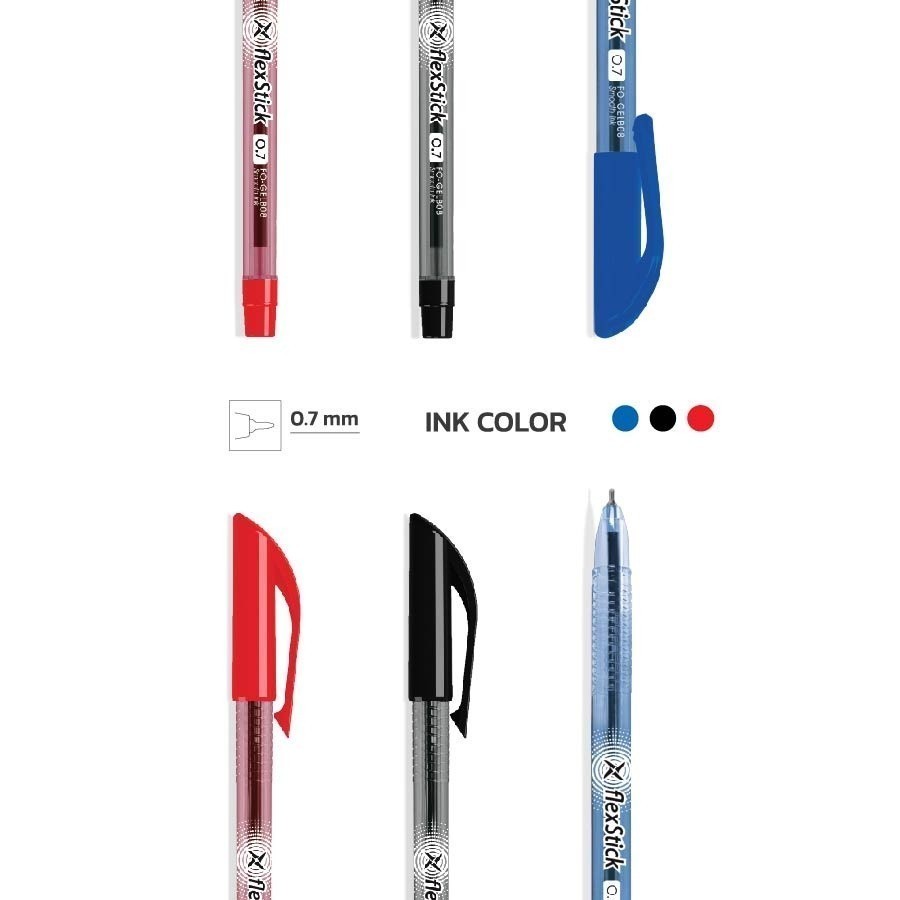 FlexOffice FlexStick 0.7 Stick Ball-Pen - Red/Blue/Black (3 Pcs/6 Pcs ...