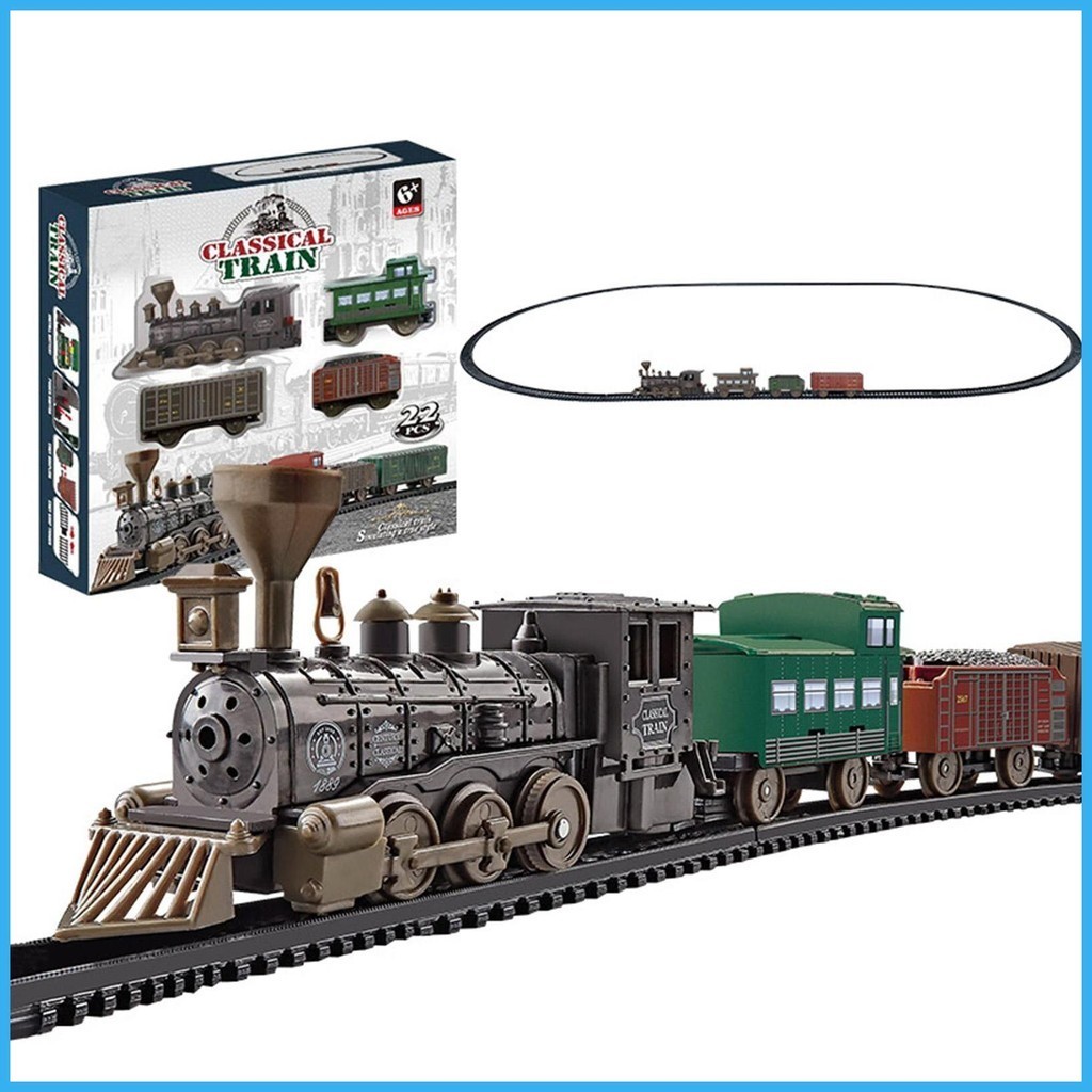 Children's Train Set Battery Powered Electric Railway Train Set Battery ...