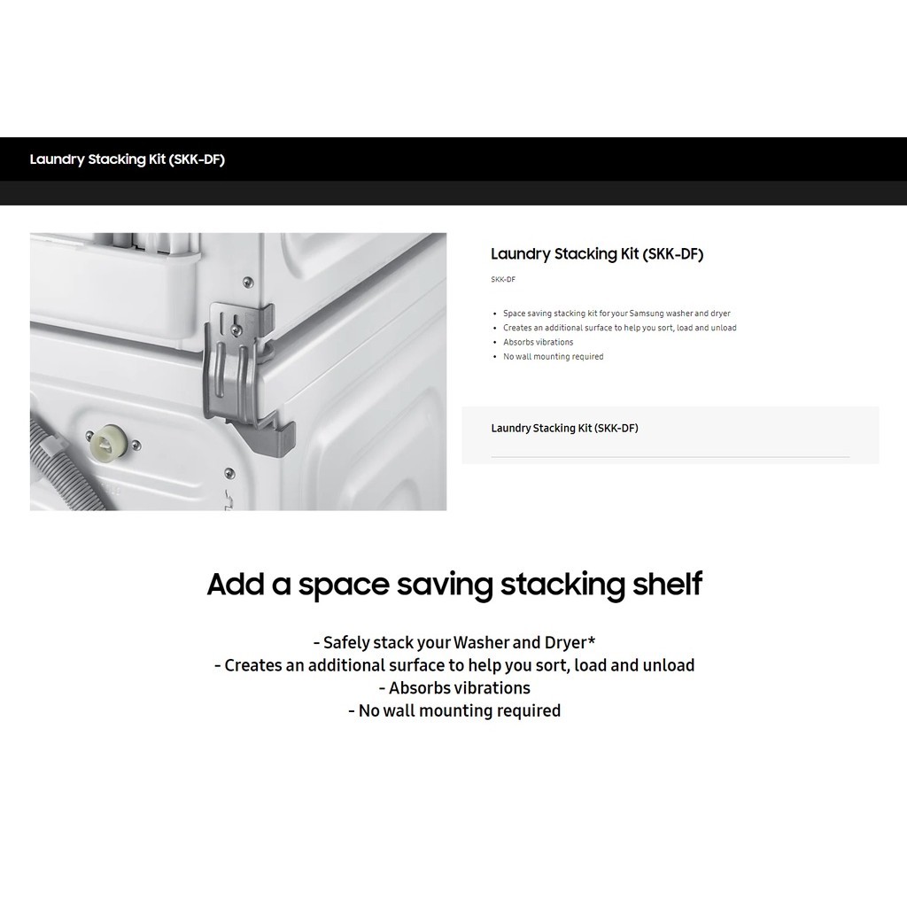 Samsung Stacking Kit SKK-DF / SKK-UR Laundry Stacking Kit For Samsung ...