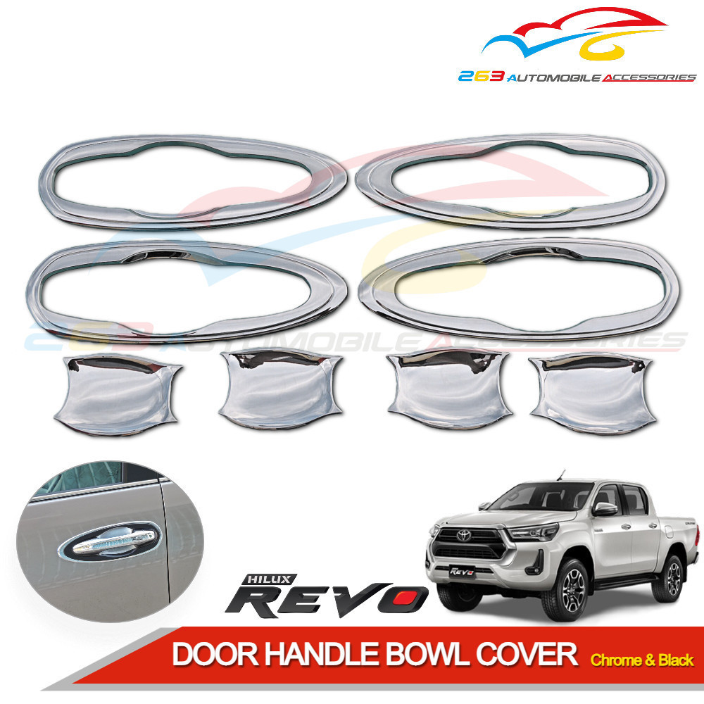 TOYOTA HILUX REVO ROCCO ROGUE 2016-2022 DOOR HANDLE BOWL COVER (CHROME ...