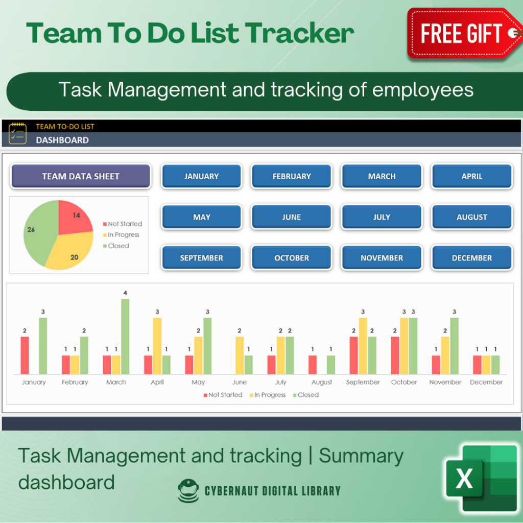 JGD Excel Template - Team Task Management To Do List Tracker (Free 12 ...