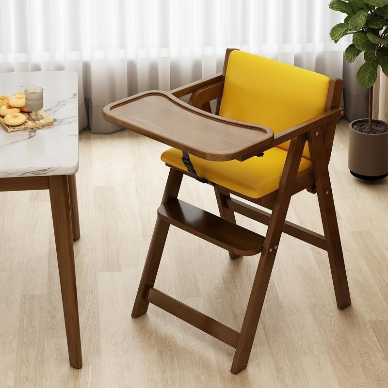 Foldable Baby Dining Chair Solid Wood Home Children's Growing Hotel ...