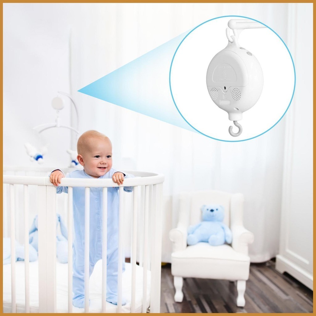Electric Crib Bell Bed Hanging Music Box With Built-In 35 Songs Battery ...