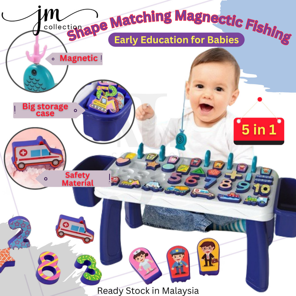 Ready Stock !!! Kids 5 in 1 Early Education Shape Matching mathematical ...