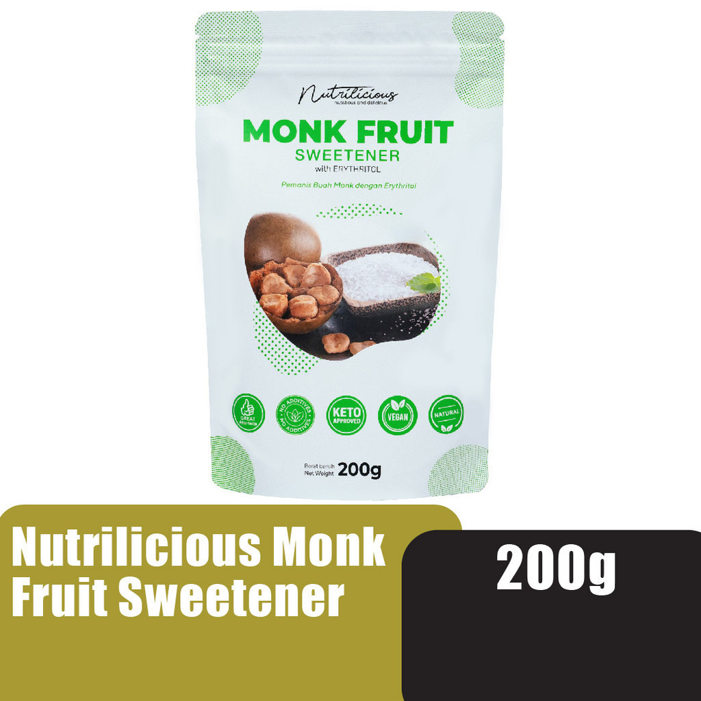 NUTRILICIOUS Pure Monk Fruit Sweetener Organic 羅漢果糖 200g ( 0 calories ...