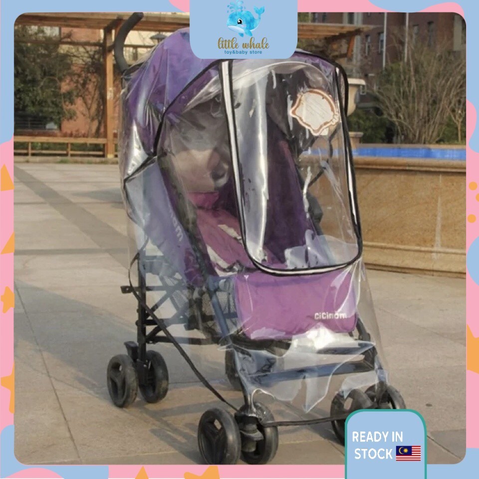 🐳Stroller Rain Cover Non-toxic Tasteless PVC Universal Wind Dust Shield ...