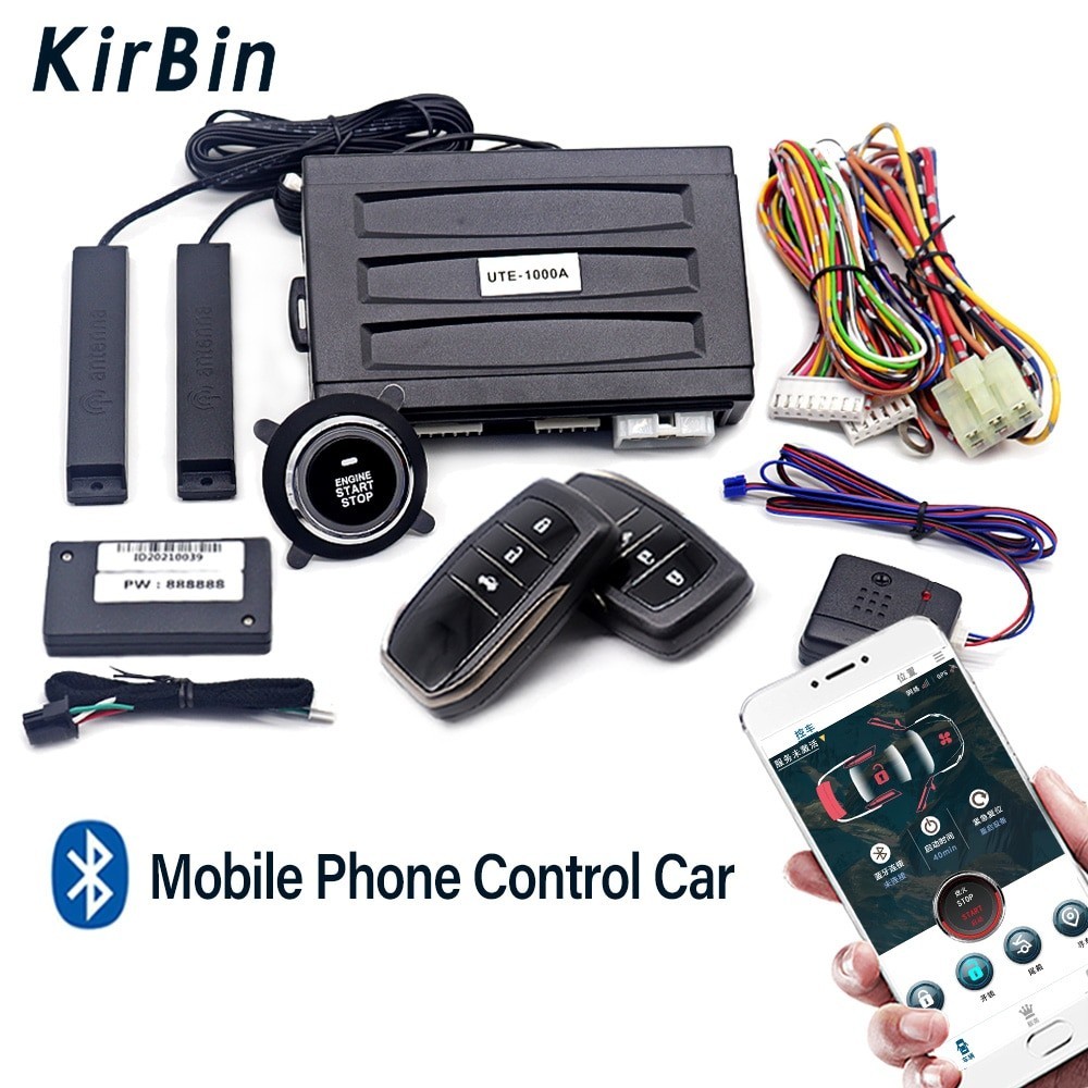 Car Alarm With Autostart Push One Button Auto Start Stop Keyless Entry ...