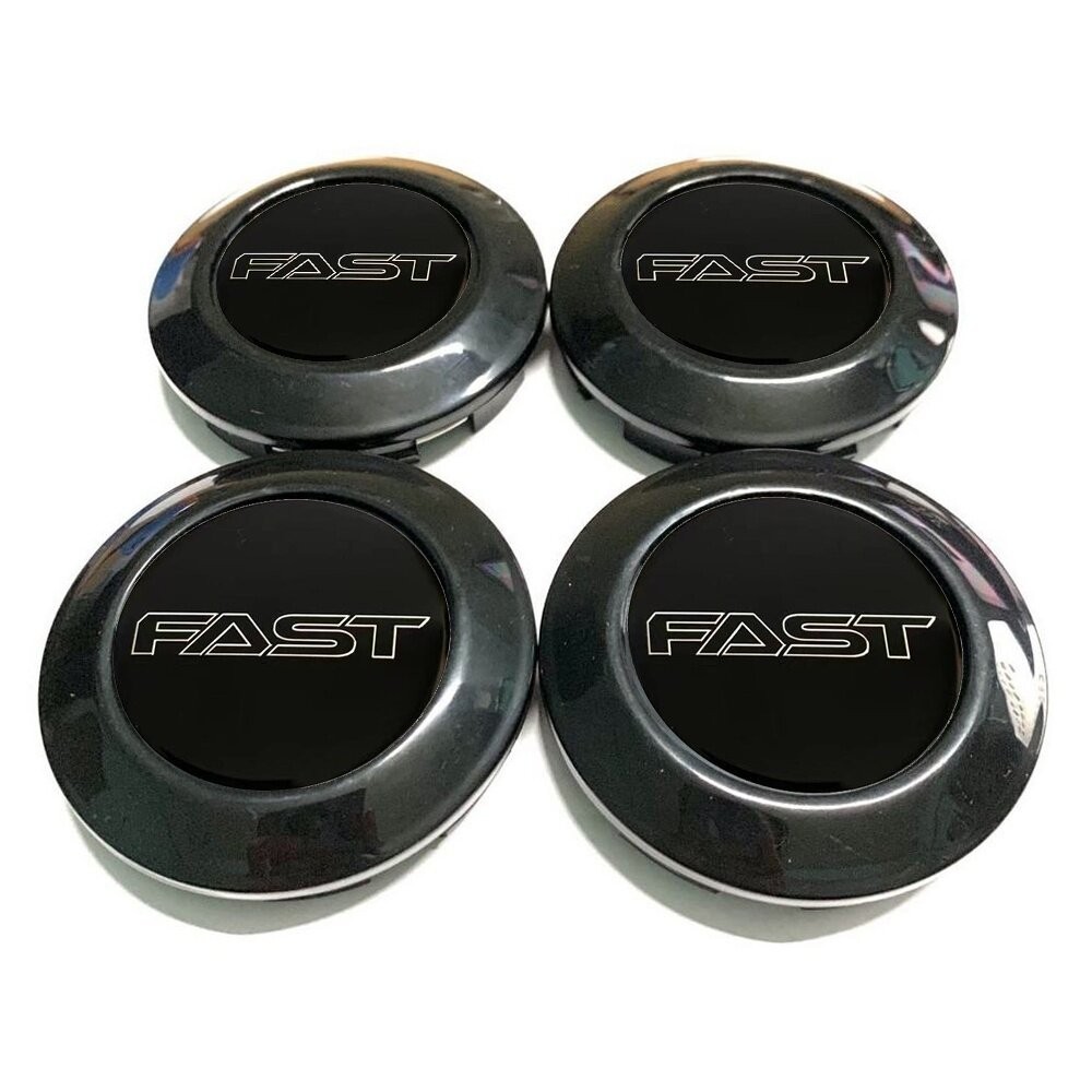 Style car 4pc 76mm/72mm FAST Logo Black Silver Car Modified Wheel ...