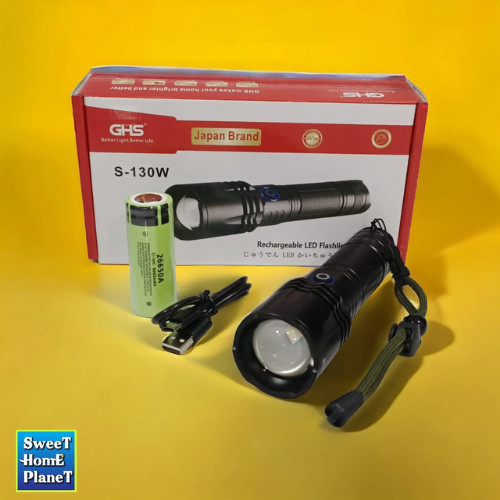 Japan GHS S-130W Rechargeable Torch Long Range Torch Light 8000 mAh ...