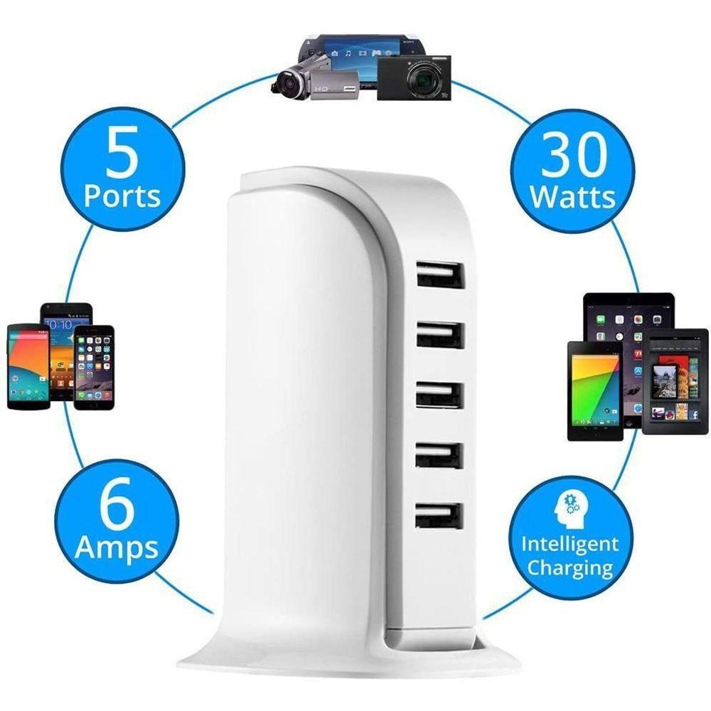 🇲🇾 inventory Multifunctional 5 Port Multi USB Charger Super Fast ...