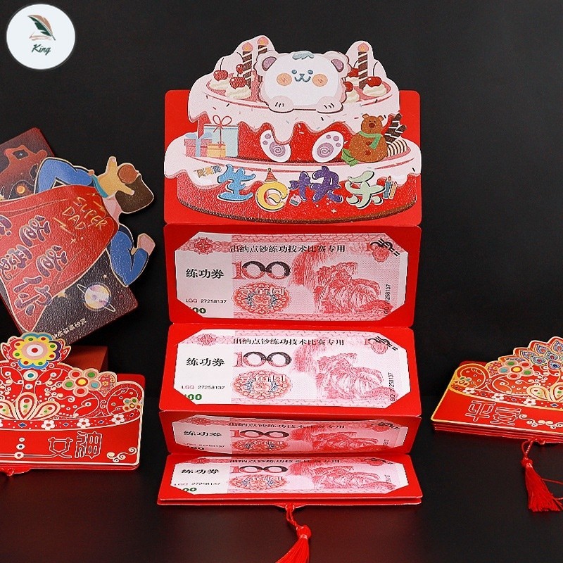 KS 6/10 Card Slots Red Envelope Creative Foldable Lucky Money Bag Large ...