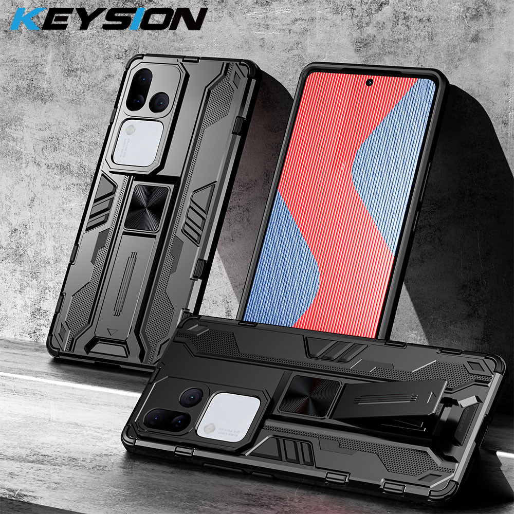 KEYSION Shockproof Armor Case for VIVO V30 Pro 5G V29 5G Silicone+PC ...