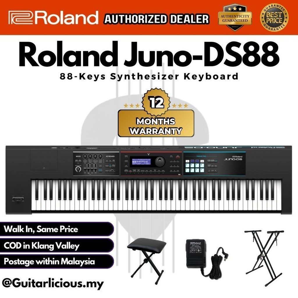 Roland JUNO-DS88 88-Keys Synthesizer Keyboard ( JUNO DS88 / Juno-88 / Juno88 / Black ) | Shopee ...