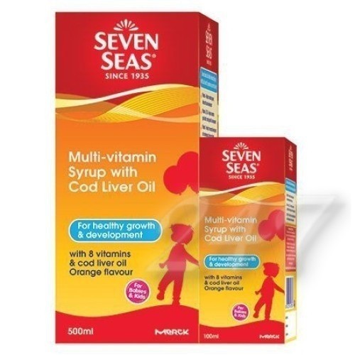 SEVEN SEAS MULTI-VITAMIN SYRUP WITH COD LIVER OIL 500ml+100ml(EXP:01/25 ...