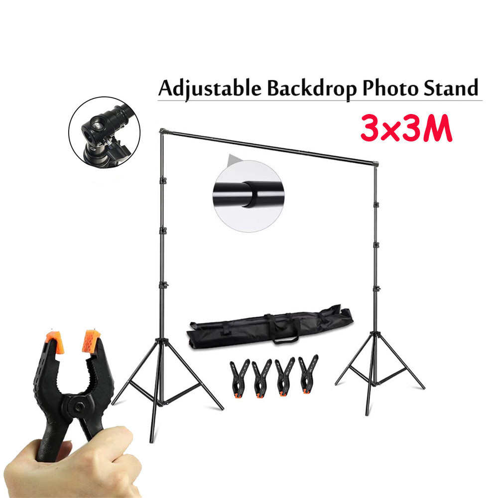 3M x 3M Backdrop Photo Studio Heavy Duty Portable Adjustable Stand ...