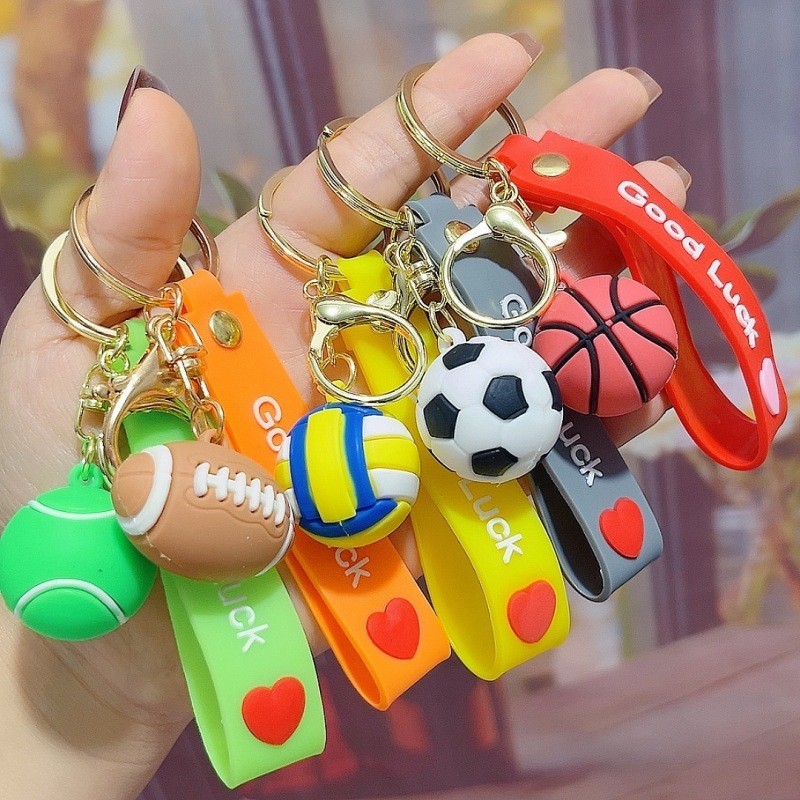 Basketball Football Volleyball Tennis Keychains for Bag Keys Wallet ...