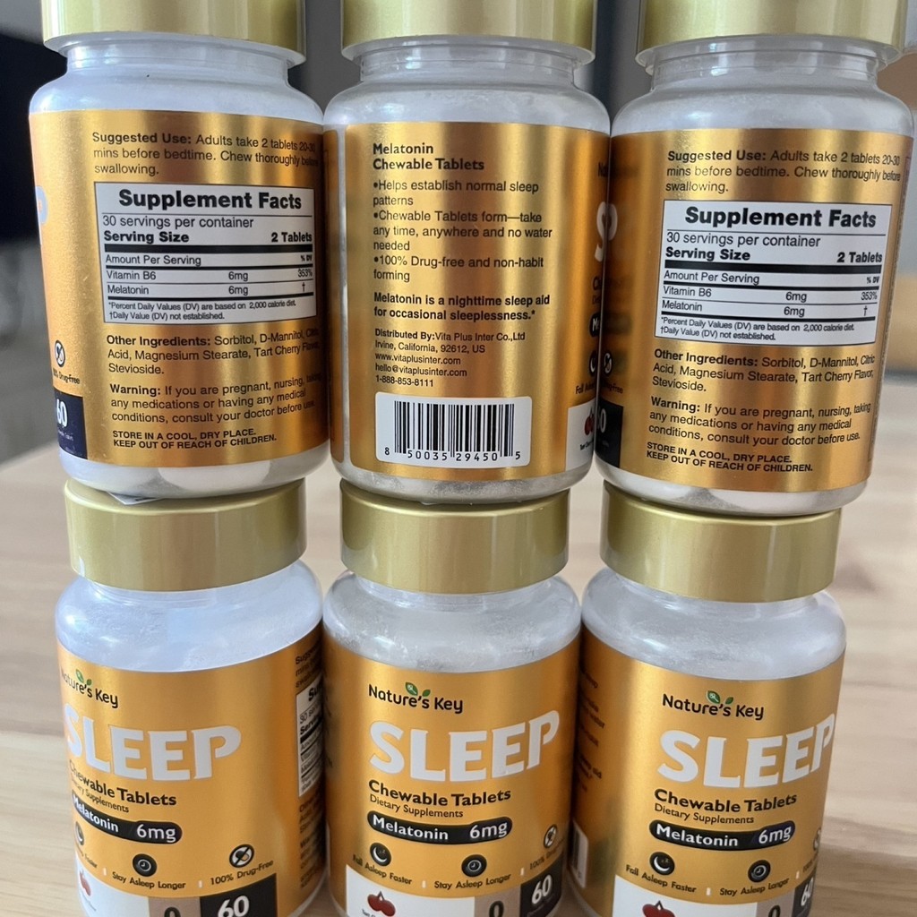 Nature's Key Melanin Small Golden Bottle Good Night Tablets 3mg/Capsule ...