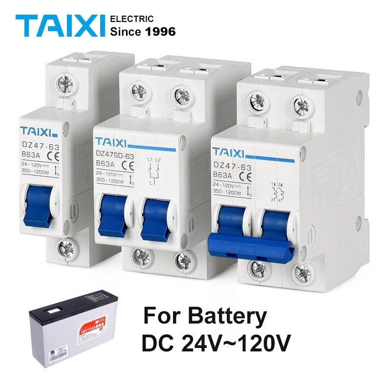 DC Breaker Electric Car Battery Protective Switch DC 12V to 125V Mini ...