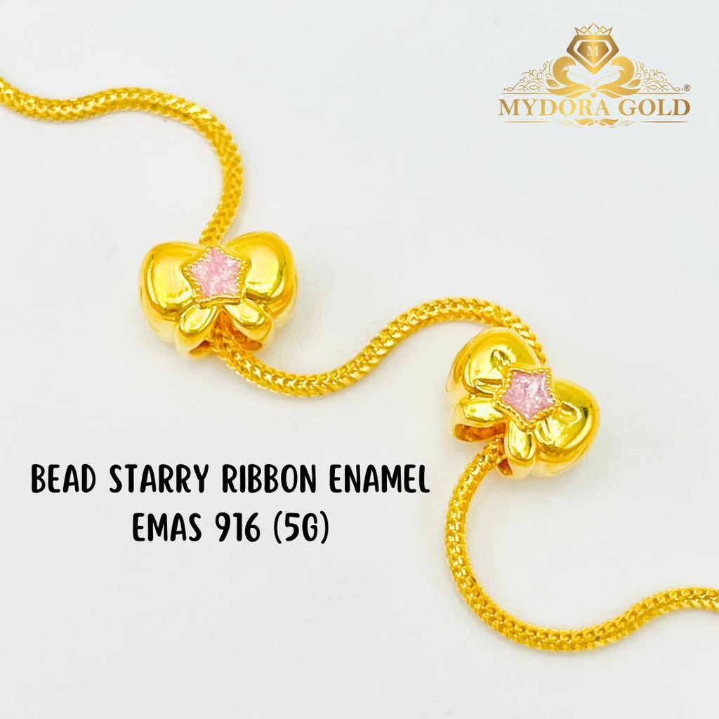 MYDORA Bead Starry Ribbon Enamel (5G) l EMAS 916/22K | Shopee Malaysia