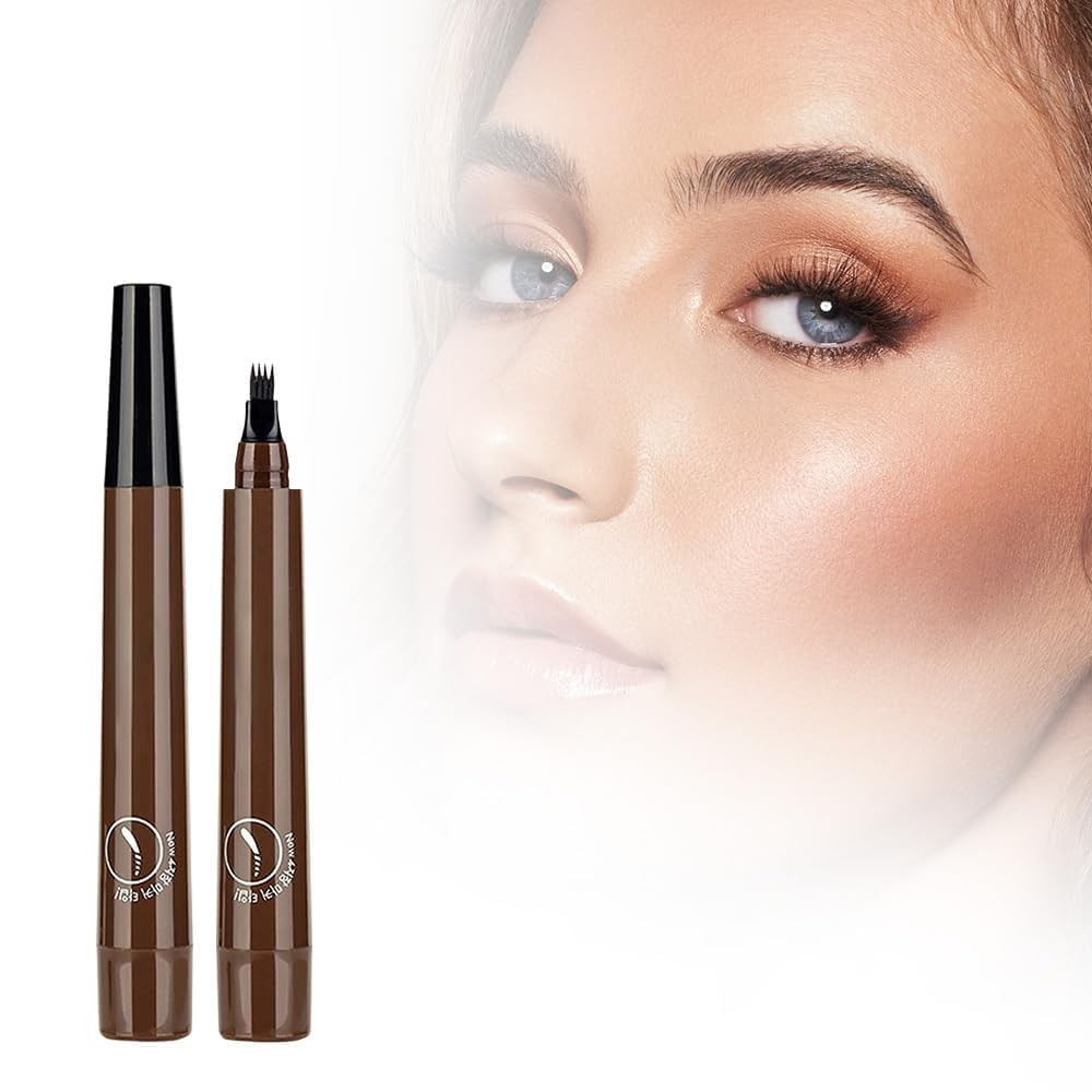 3D Waterproof Microblading Eyebrow Pen with 4 Fork Tip, Magic Eyebrow ...