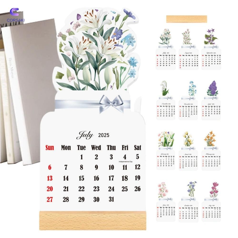 CORSAKI Bloomy Flowers Desk Calendar, Vase Shaped Year Bloomy Flowers ...
