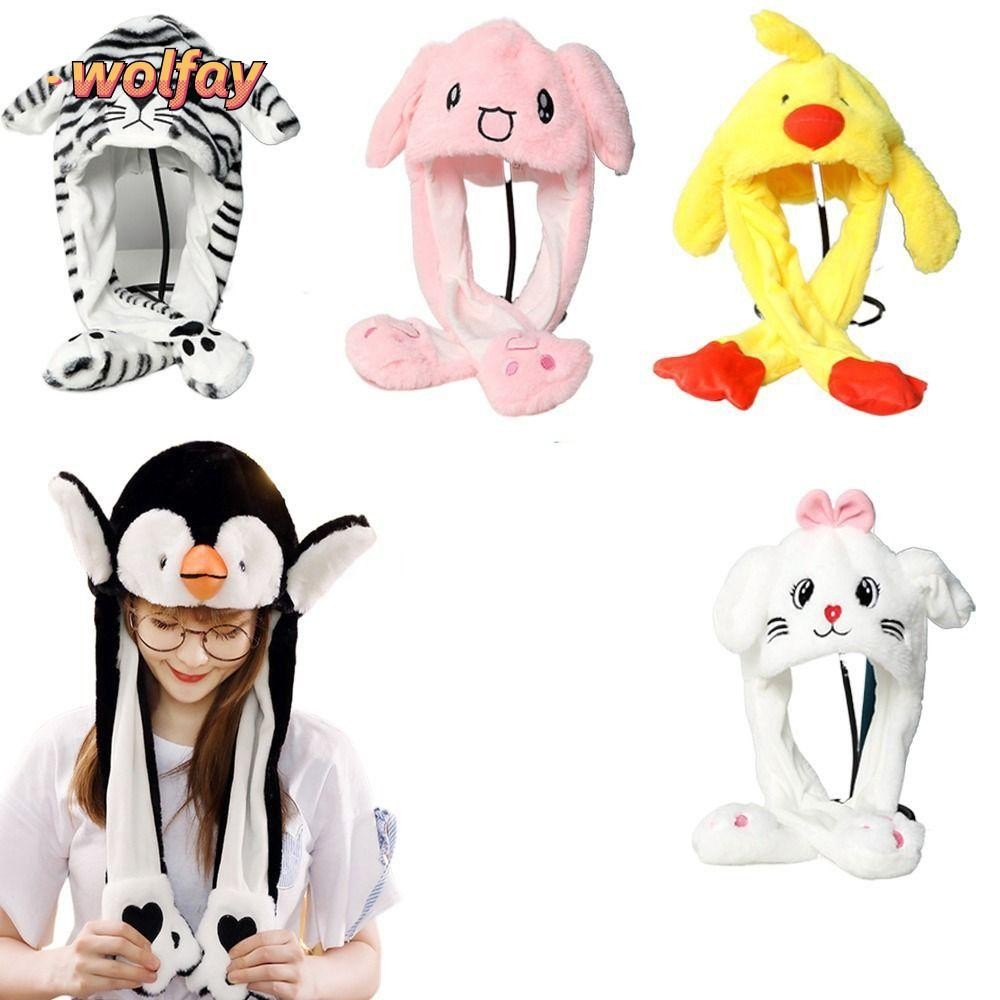WOLFAY Plush Moving Hat Cute Rabbit Women &Men Jumping Up Caps Kids ...