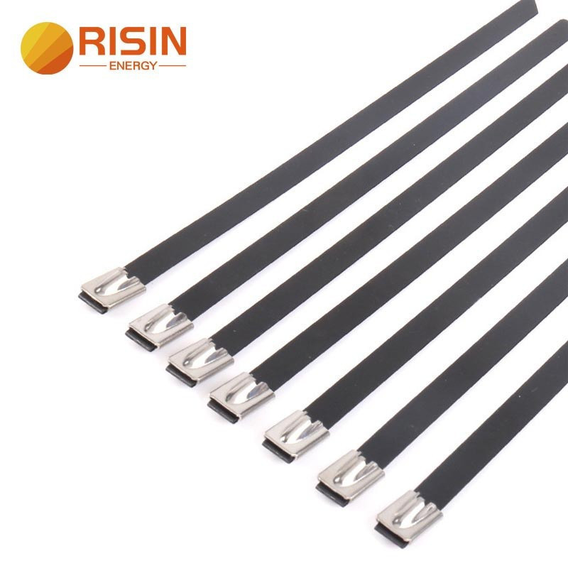 100mm to 1000mm Long Black Plastic PVC Coated Metal Strap Ties ...
