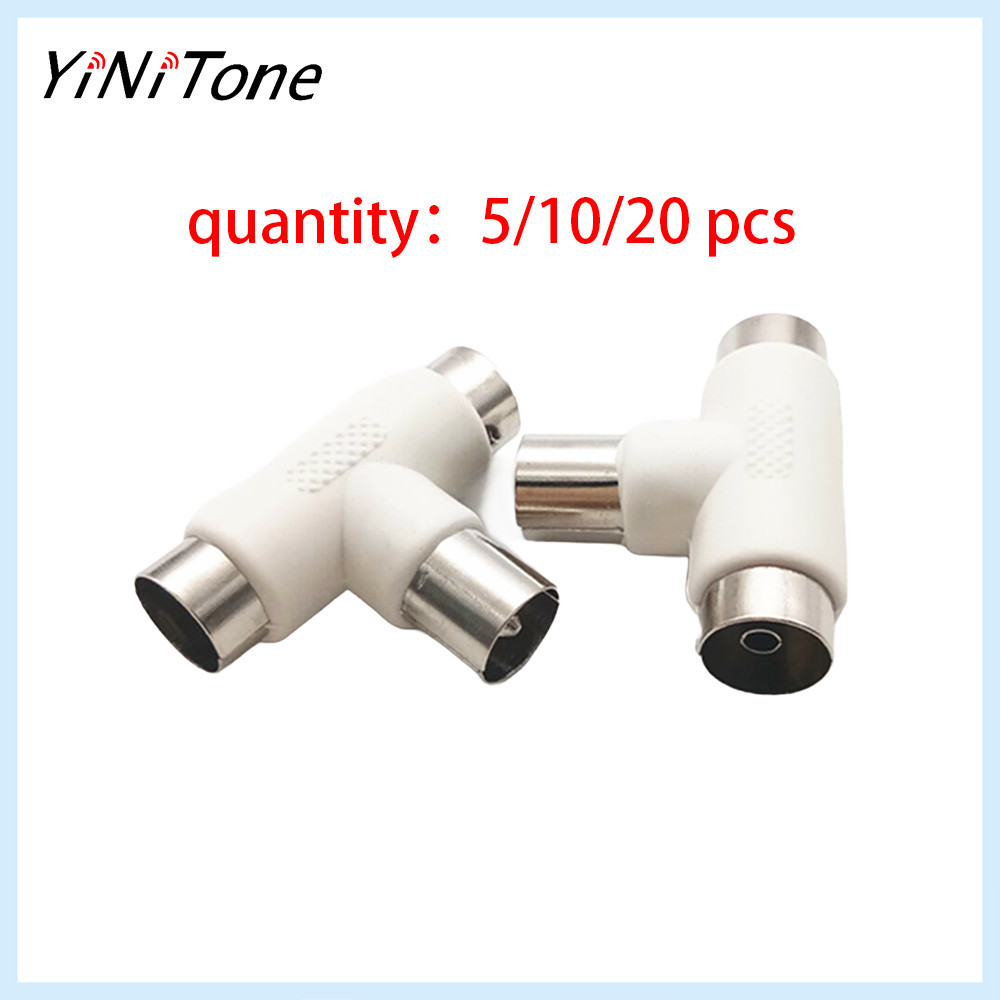 T-Type 2Way TV Splitter Coaxial TV Male Plug to Dual Female Jack ...