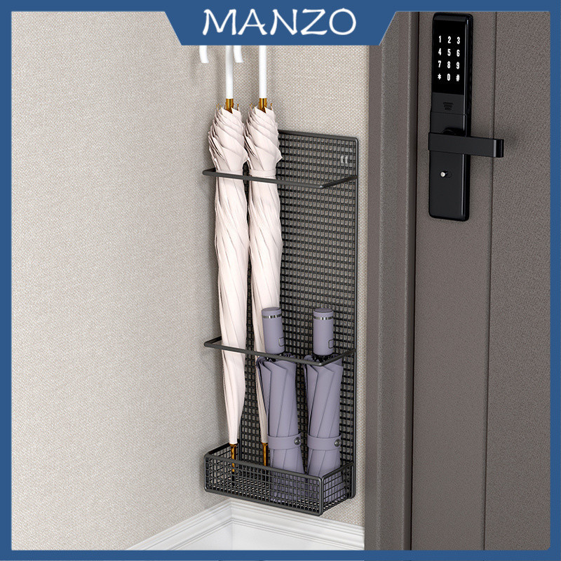Wall Mounted Umbrella Holder No Drill Wall Hanging Umbrella Stand ...
