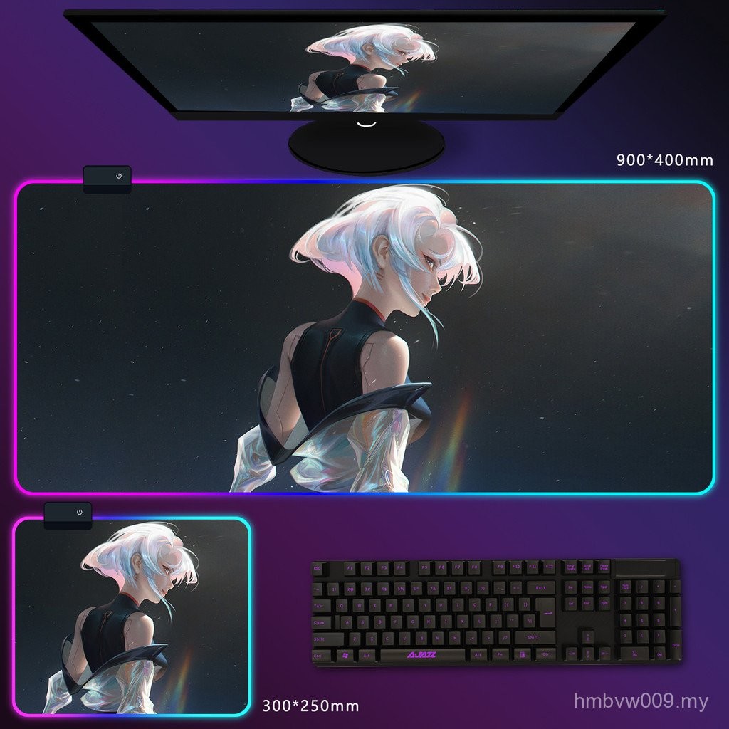 Edge Walker RGB Luminous Mouse Pad Game Anime Boys Cyberpunk Lucy ...