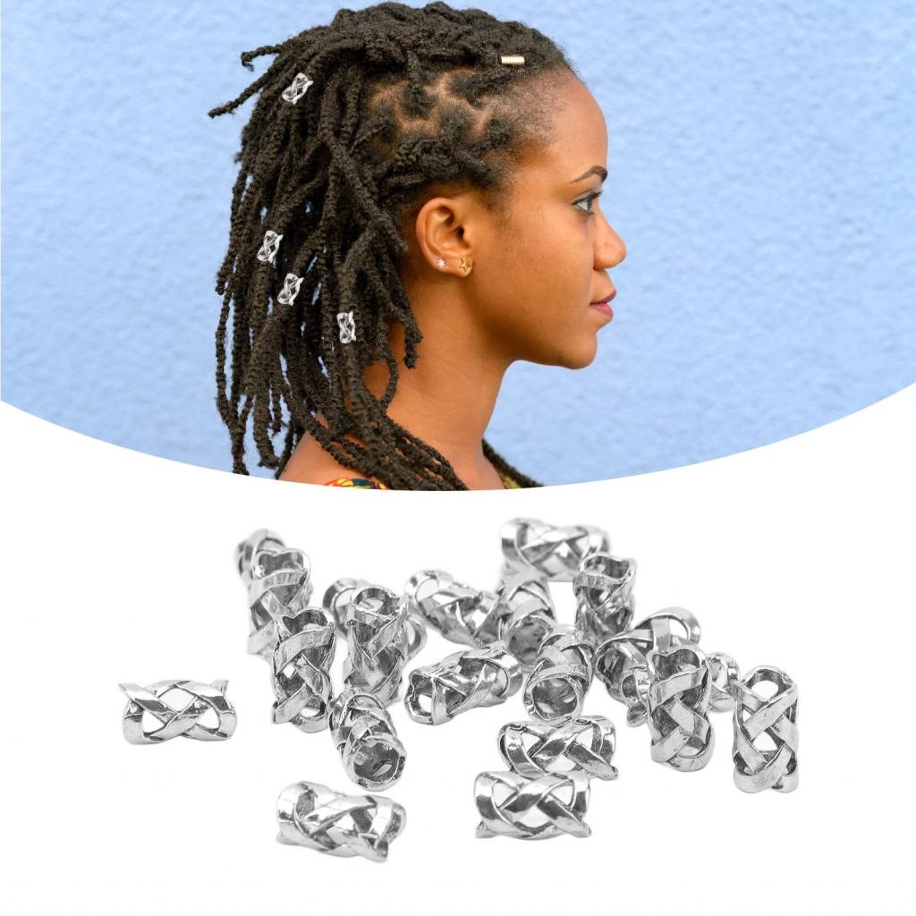 Aoke 20Pcs Beard Bead Hair Tube Beads Norse Runes for Bracelets Pendant ...