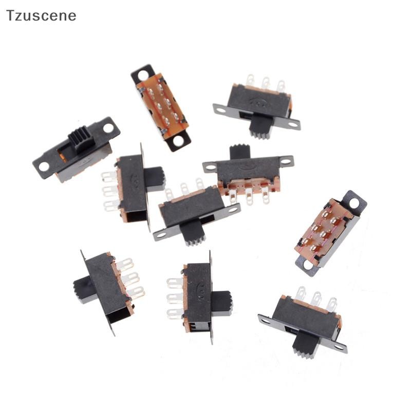 [Tzuscene] 10 Pcs 2 Position DPDT 2P2T Panel Mount Vertical Slide Switch 6 Pin 0.5A 50V DC ...