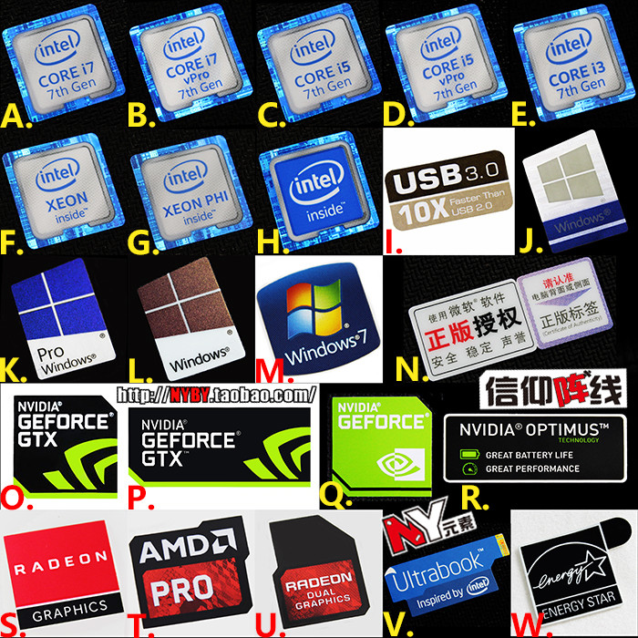 Stickers New Style Original core 7th Generation 7th Generation core i3 ...