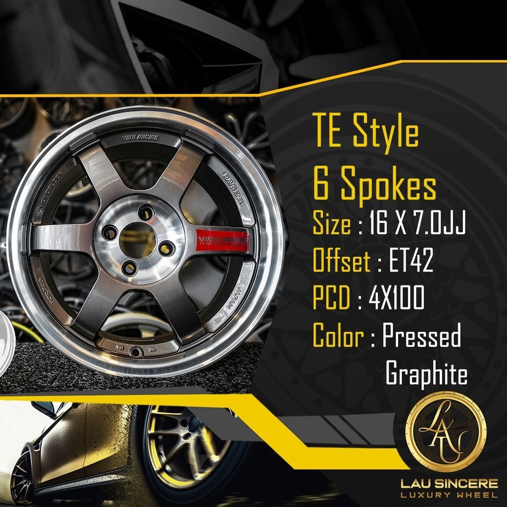 TE Style 6 Spokes 16 X 7.0JJ 4X100 pressed graphite | Shopee Malaysia