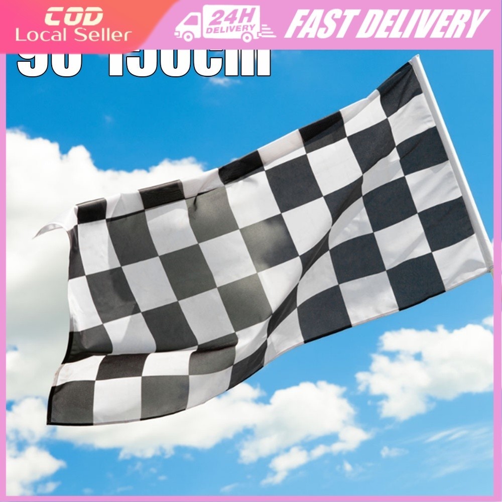 150*90CM Black & White Check Checkered Flag for Motorsport Competition ...