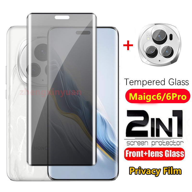 2in1 Curved Privacy Screen Protector For Honor Magic 6 Pro Magic6 5 5Pro Magic6pro Tempered ...