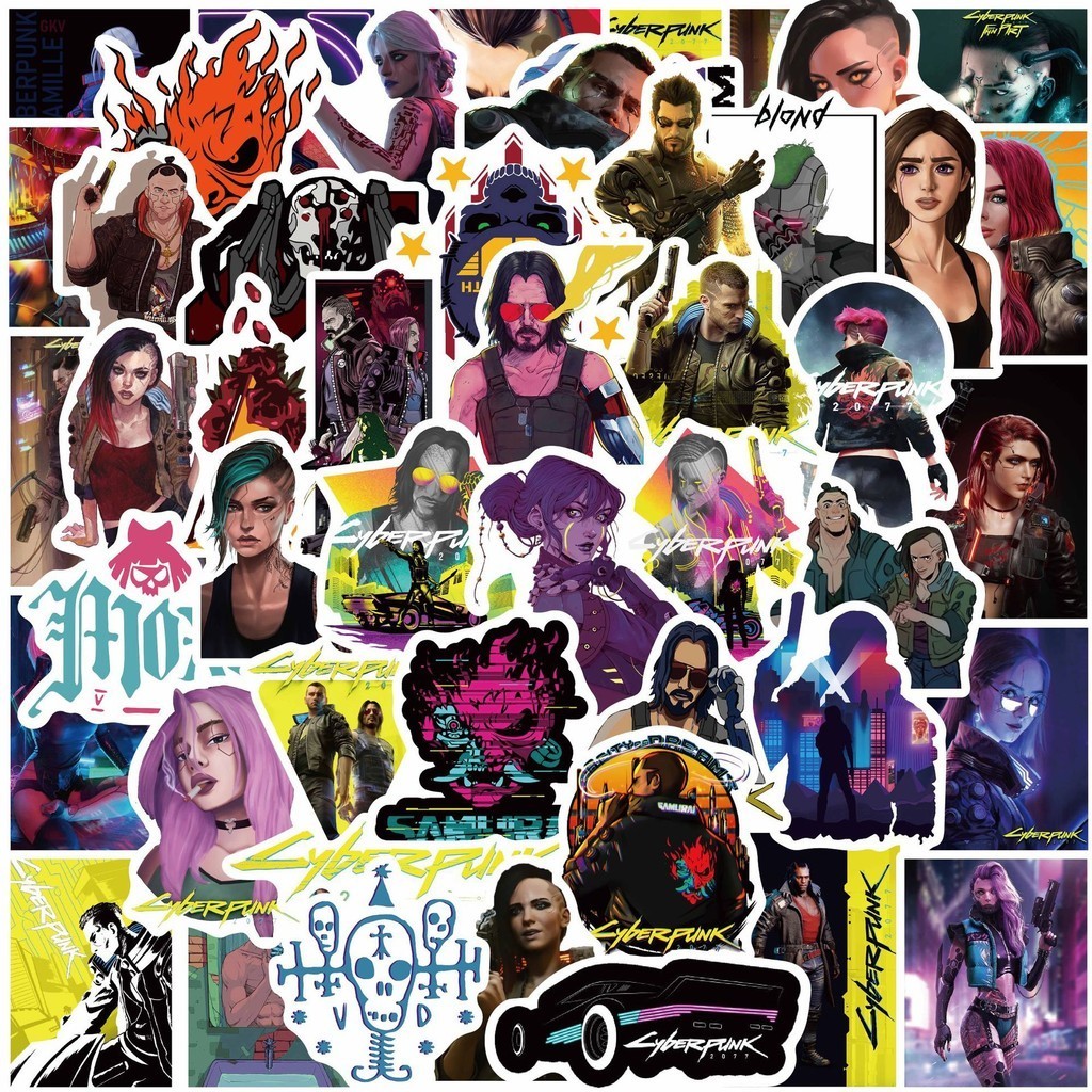 Cyberpunk 2077 Series 01 Stickers 50Pcs/Set DIY Fashion Waterproof ...