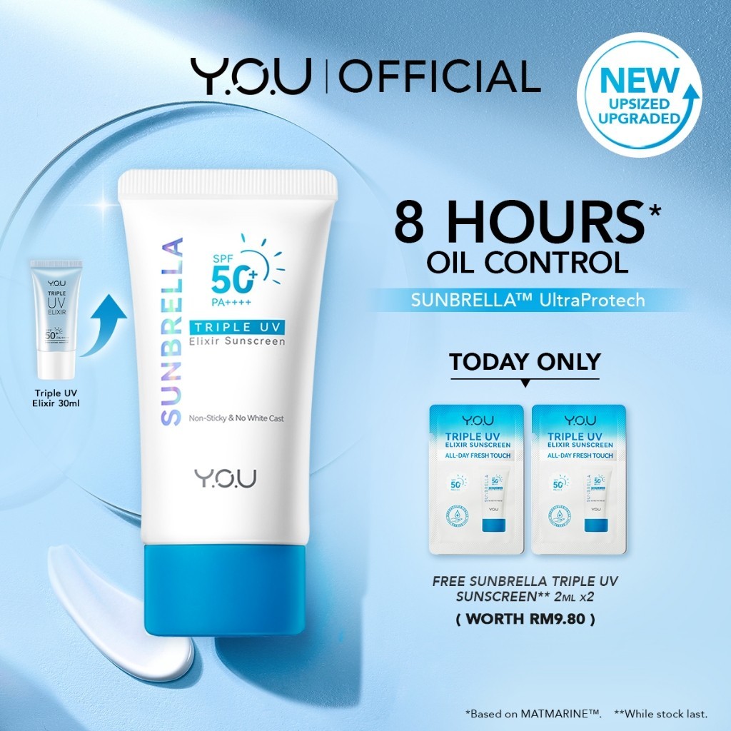 [NEW] YOU Sunbrella Triple UV Elixir Sunscreen SPF 50+PA++++ UVA UVB ...