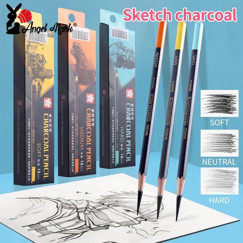 Angel Mark 1/2/3Pcs Soft/Medium/Hard Professional Drawing Sketching Set ...
