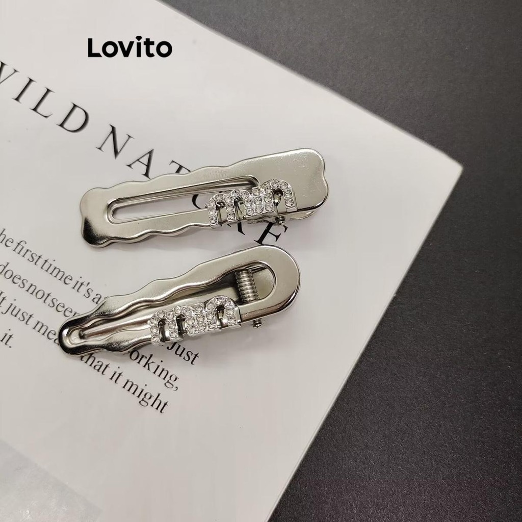 Lovito Cute Plain Metal Solid Color Hair Clips for Women LFA16625 ...