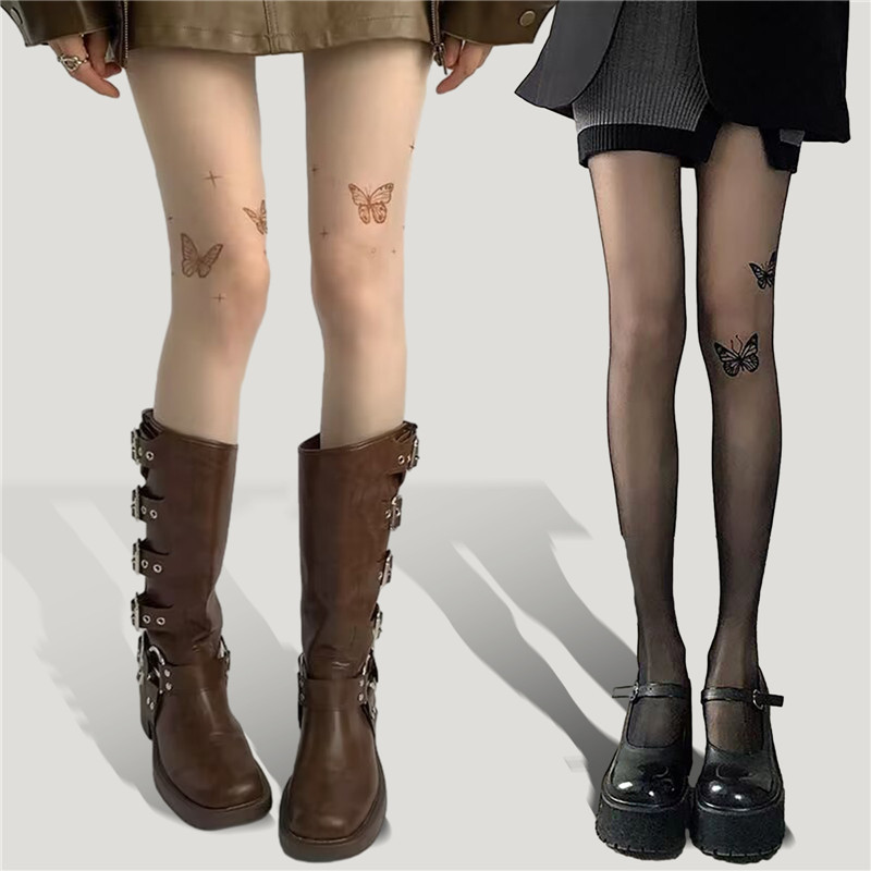 New Skin Color Stockings, Red Butterfly Thighs, Cored Stockings, Lolita ...